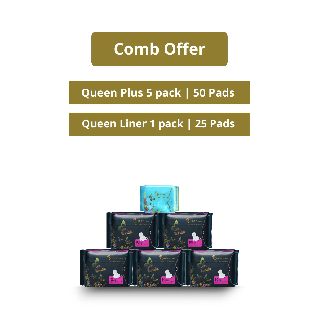 Queen Plus 5 Pack and Panty Liner 155 MM 1 Pack - Queen